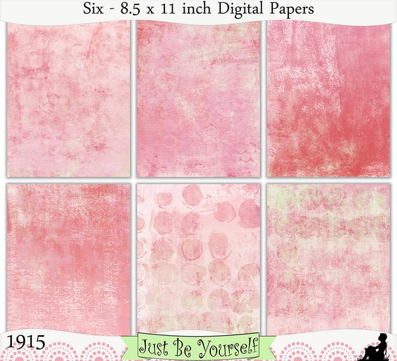 Distressed Pink Painted Digital Prints Instant Download Set of | Etsy