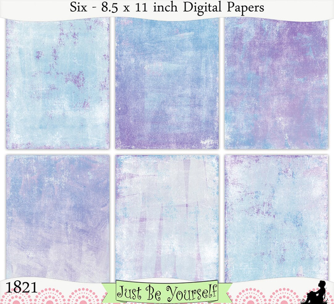 Shabby Purple and Blue Painted Printable Papers Instant Download Set of ...