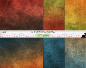 12 X 12 Inch Shabby Autumn Mix Digital Scrapbook Paper Instant Download ...