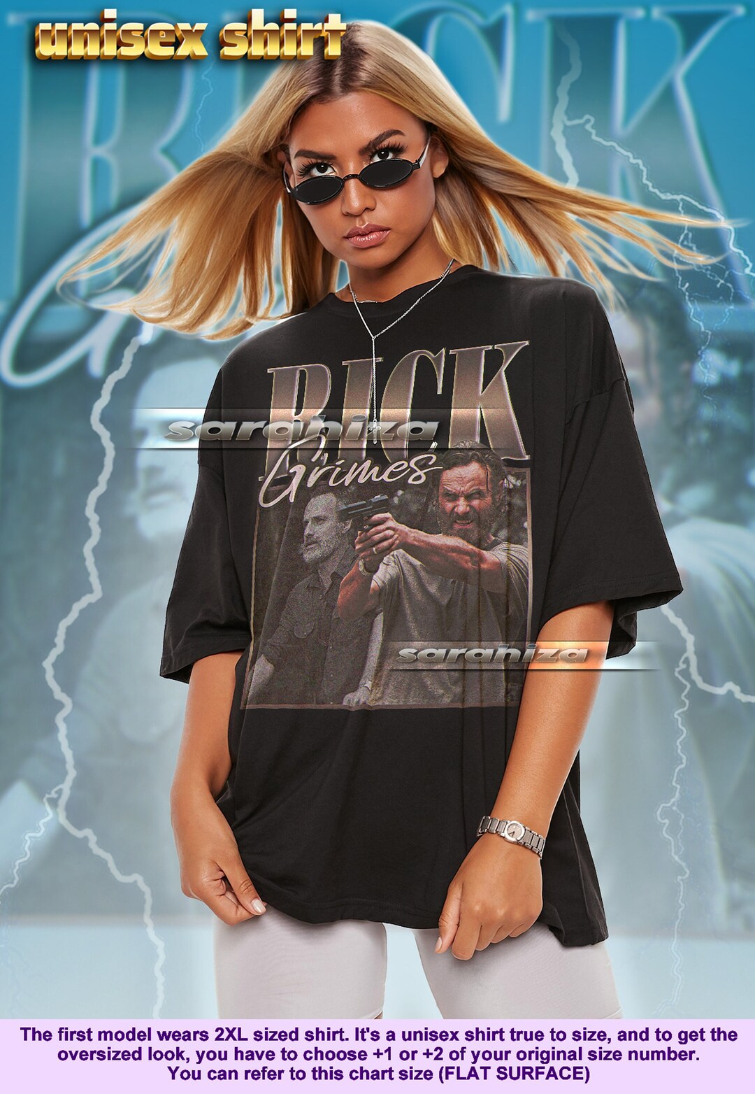 RICK GRIMES Shirt, Rick Grimes Vintage Shirt, Rick Grimes Retro 90s ...