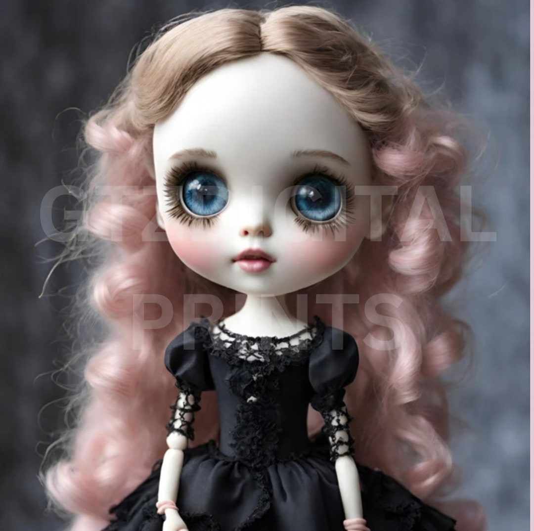 Porcelain Doll Goth Style Digital Art Bundle Download Goth Dolly Black ...