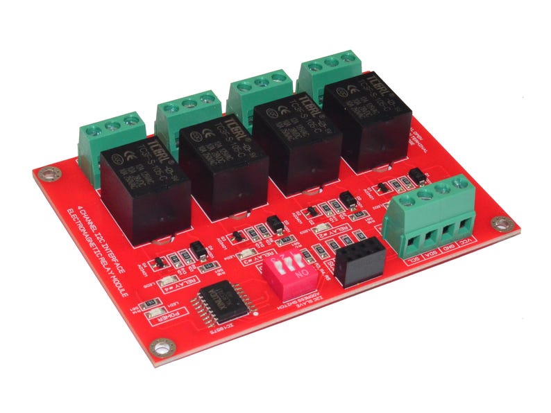 4 Channel I2C Electromagnetic Relay Module for Arduino Raspberry ESP32 ...