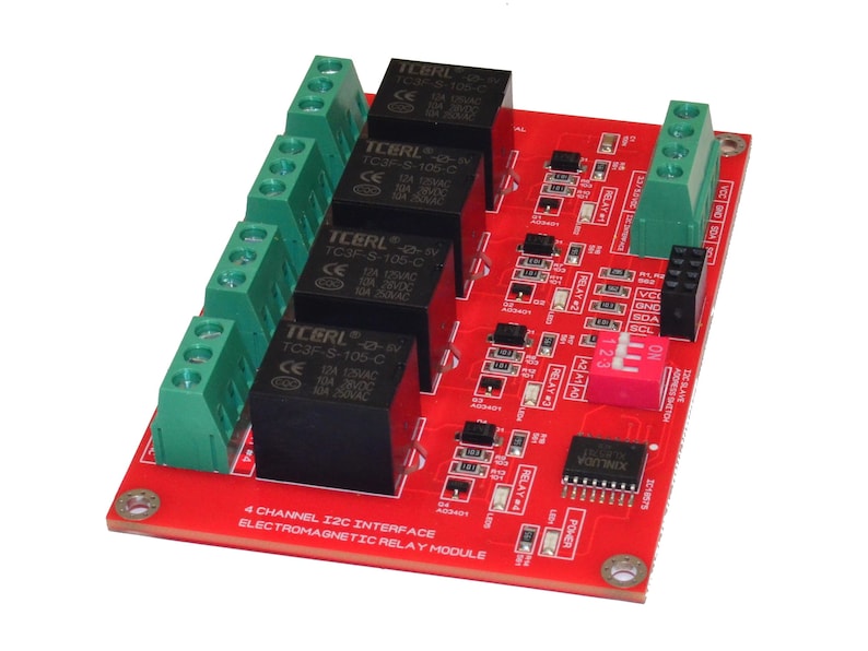 4 Channel I2C Electromagnetic Relay Module for Arduino Raspberry ESP32 ...