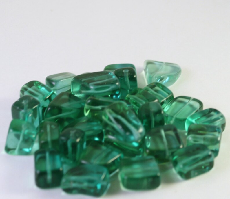 Teal Green Glass Beads, Medium Tumbled Nugget, Loose Beads, Wholesale ...