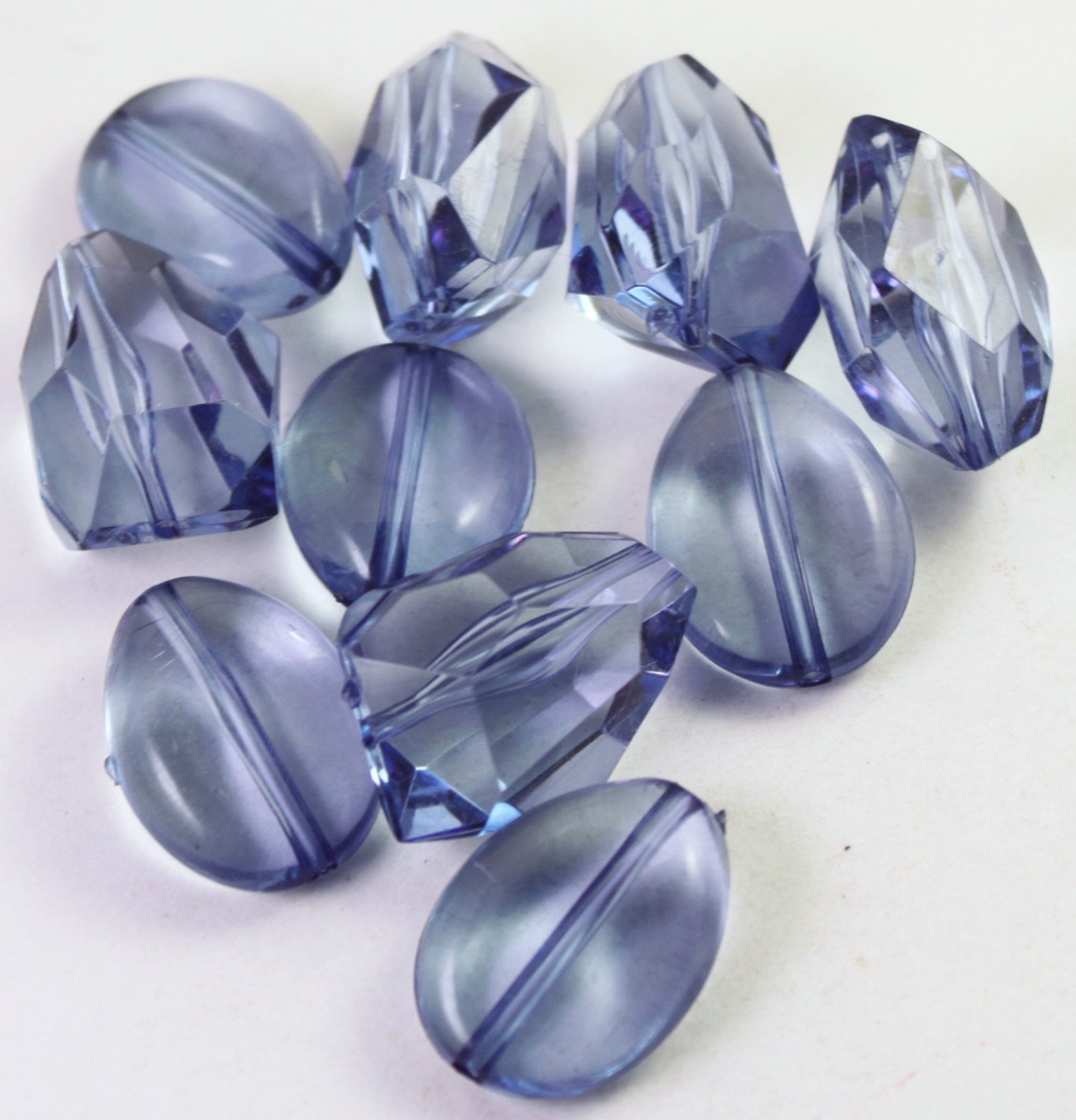 Assorted Shape Light Blue Large Acrylic Faceted Beads, Wholesale Beads ...