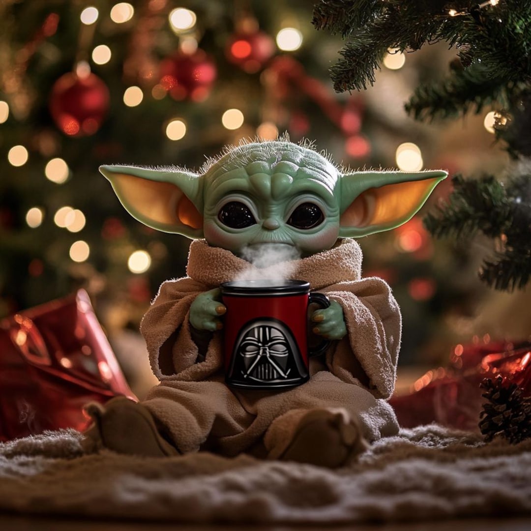 The Mandalorian Baby Yoda Grogu Christmas Theme Digital Art BUNDLE ...