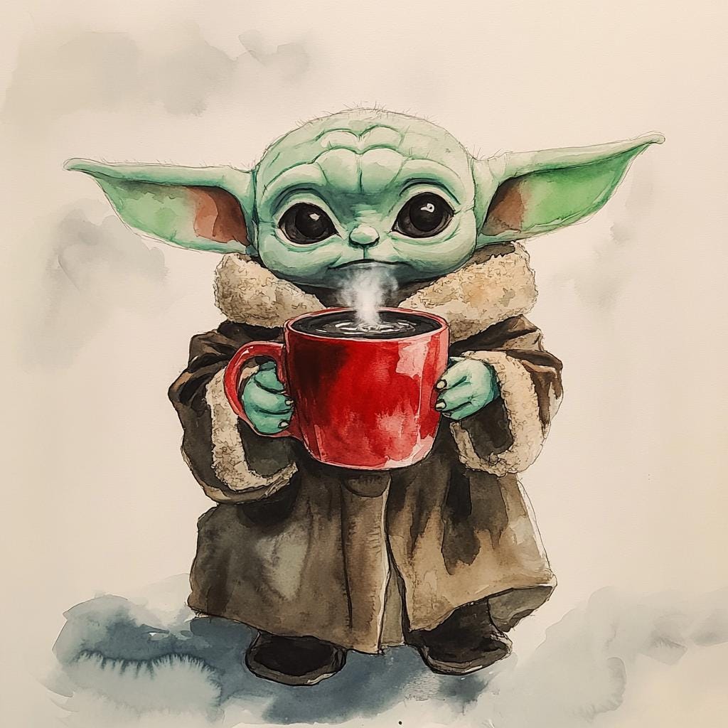 The Mandalorian Baby Yoda Grogu Christmas Theme Water Color Art BUNDLE ...