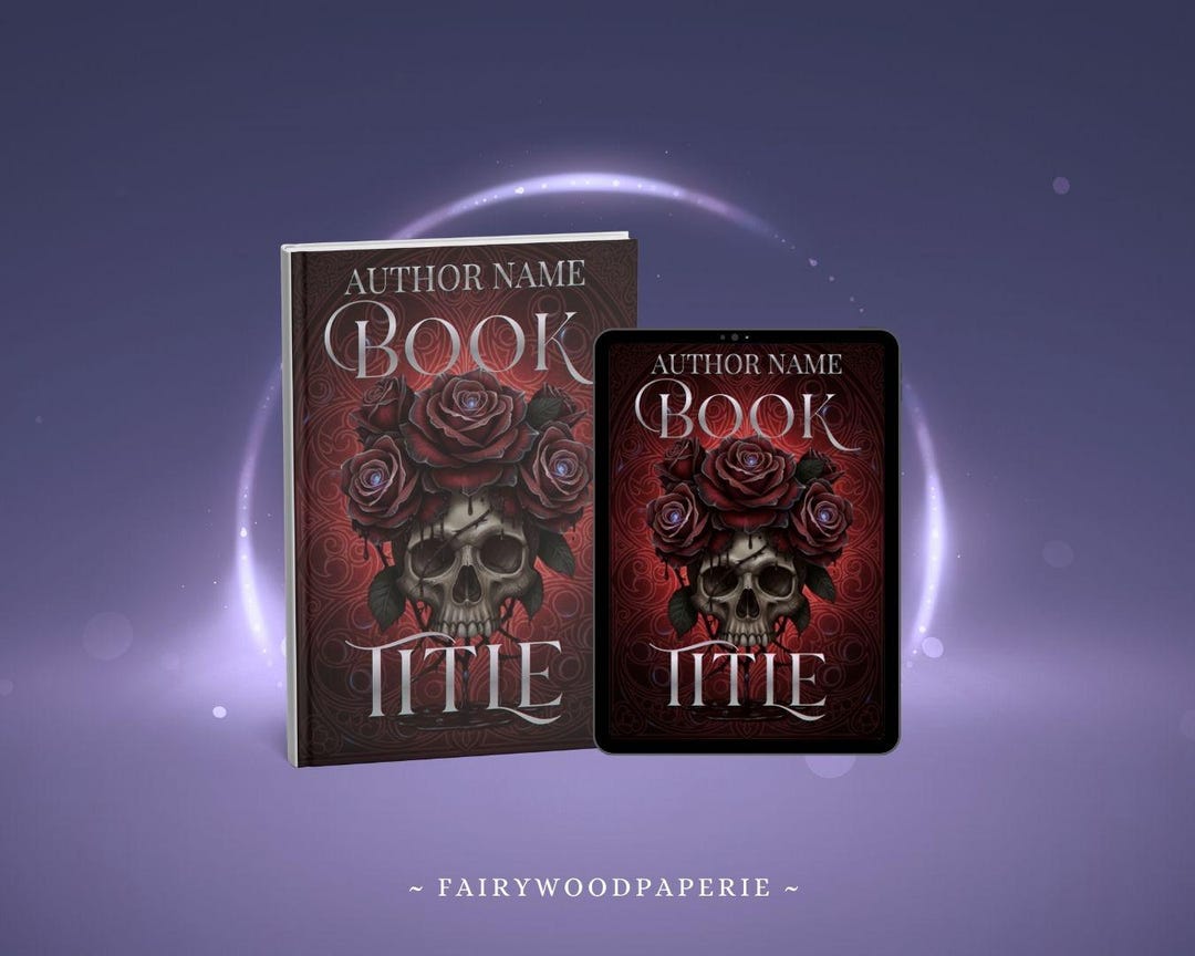 Gothic Skull & Roses Premade Book Cover, Dark Romance Ebook Design (KDP ...