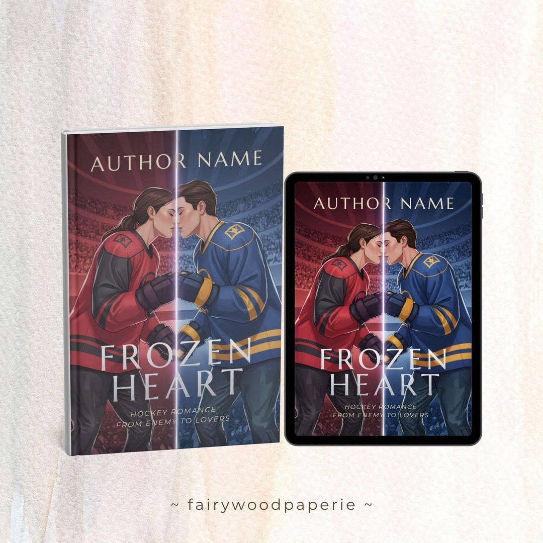 Premade Ebook Cover | Hockey Romance Illustrated Design | Enemy to ...