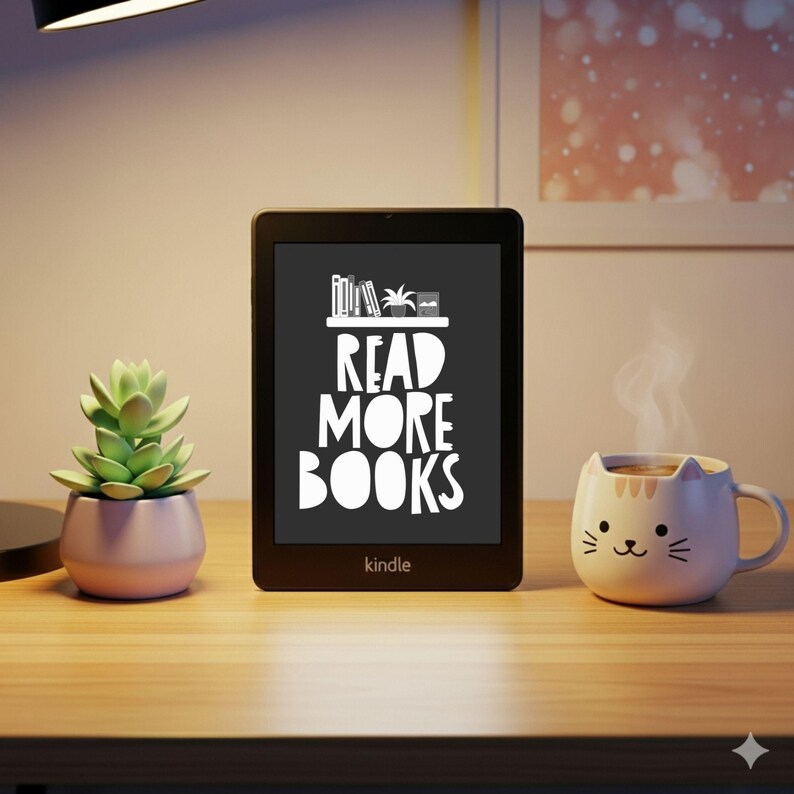 Dark Mode Kindle Screensaver | Read More Books Wallpaper (digital ...