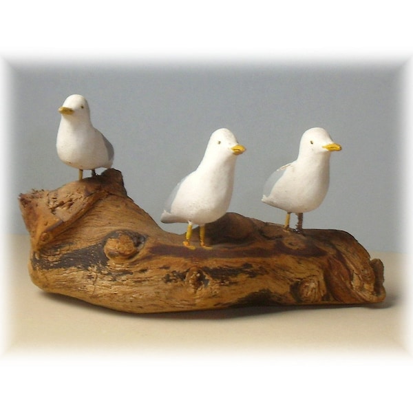 Wood Carved Seagulls - Etsy