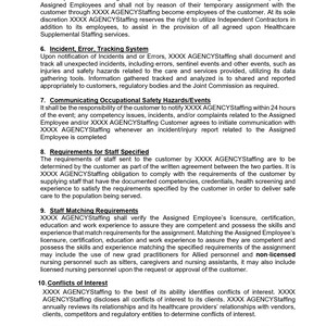 Supplemental Staffing Agreement Template - Etsy