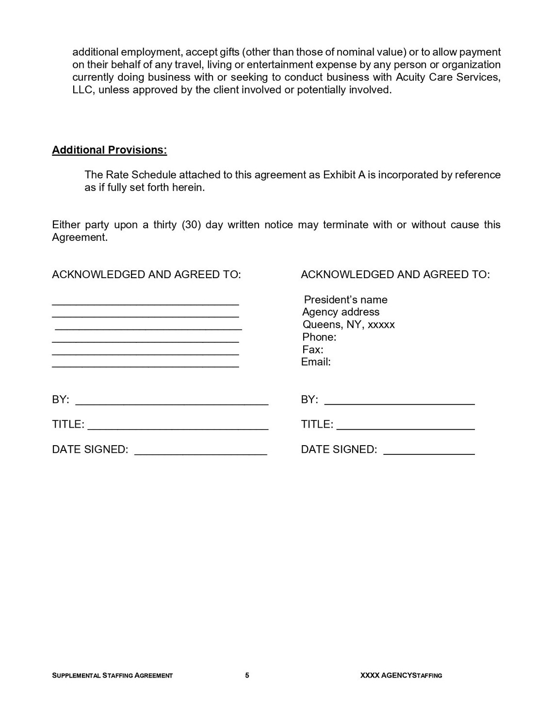 Supplemental Staffing Agreement Template - Etsy