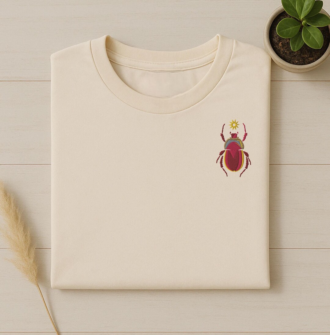 Embroidered Scarab Beetle T Shirt: Chrysina Aurigans, Bug Lover Gift - Etsy