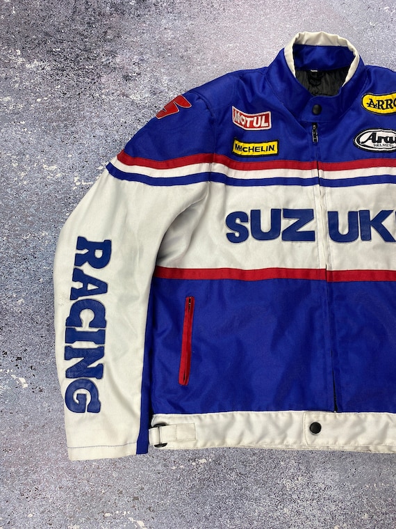 Vintage Suzuki Racing Jacket 90s Motorcycle Size L - Gem