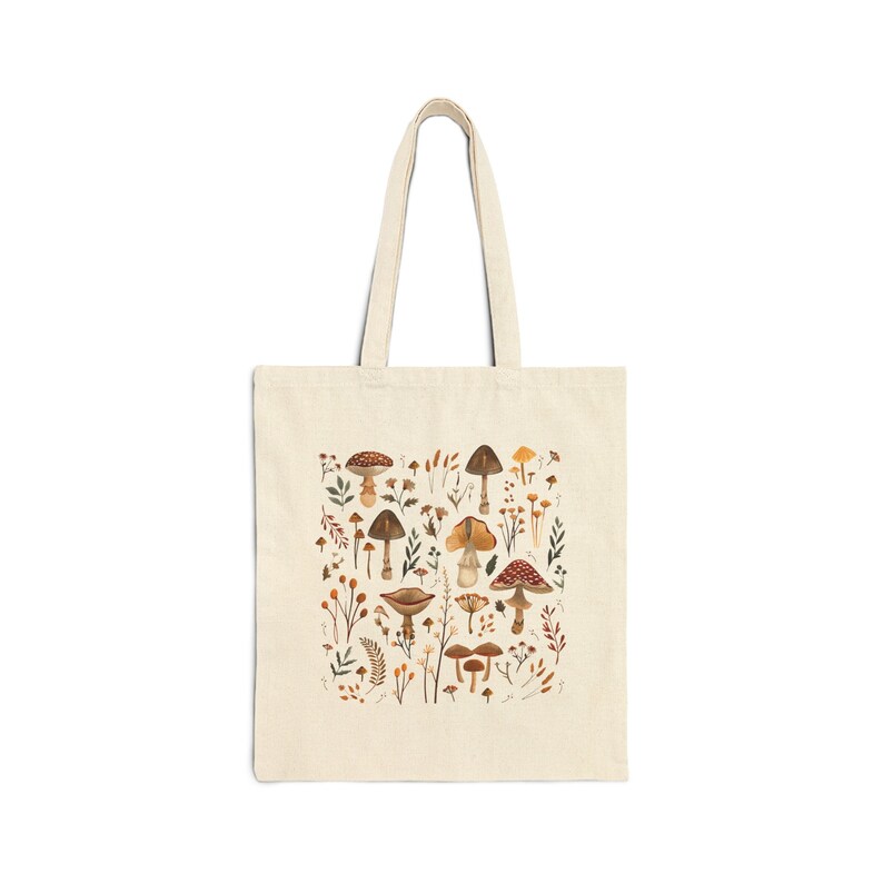 Magic Mushroom Tote Bag Cottage Core Tote Bag Pattern Enchanted Forest ...