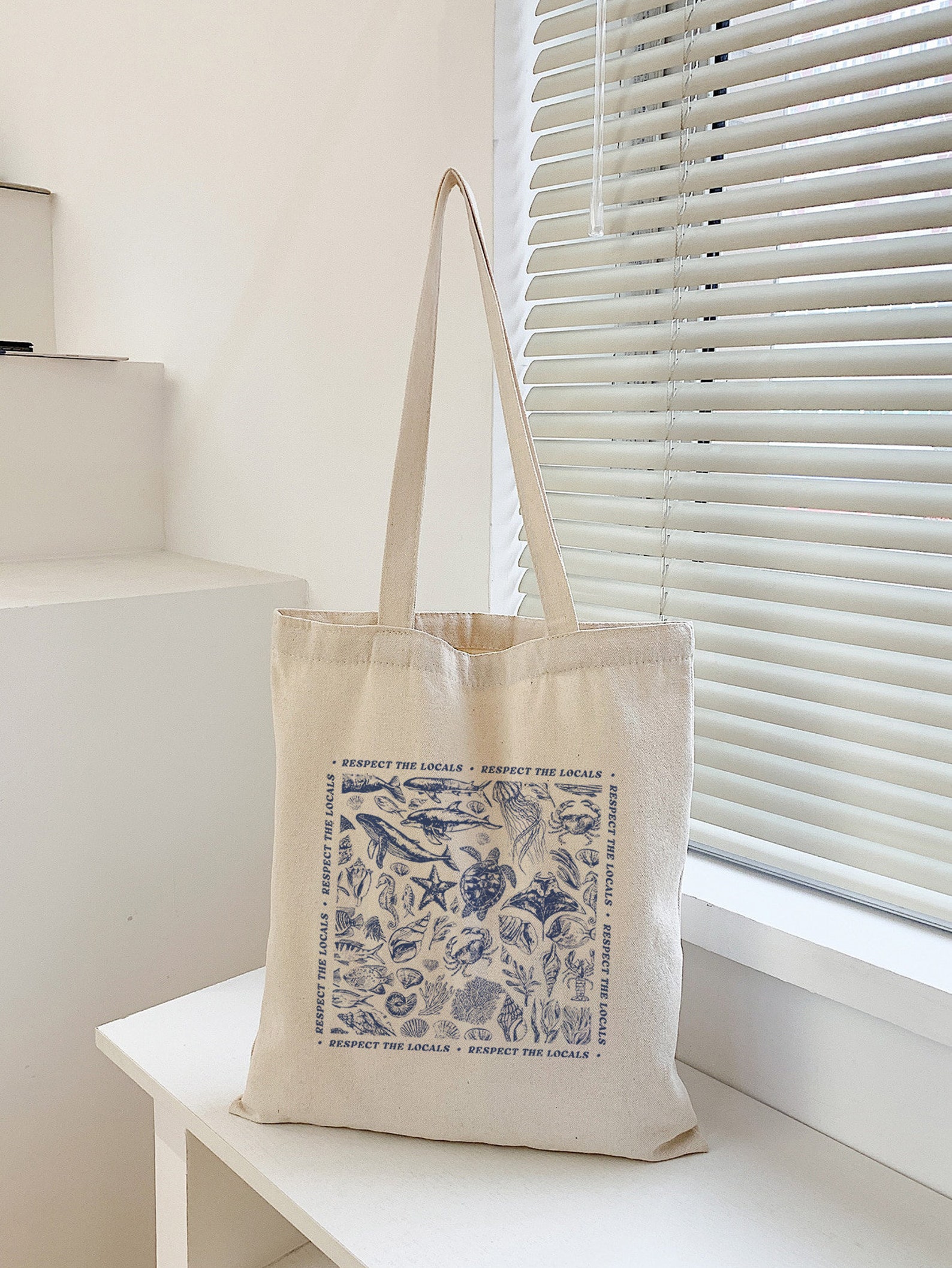 Respect the Locals Tote Bag Ocean Inspired Style Coastal Grandma ...