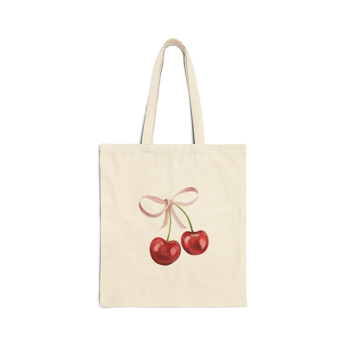 Tote Bag Cherries Coquette Pink Bow Cherry Reusable Bag Aesthetic ...