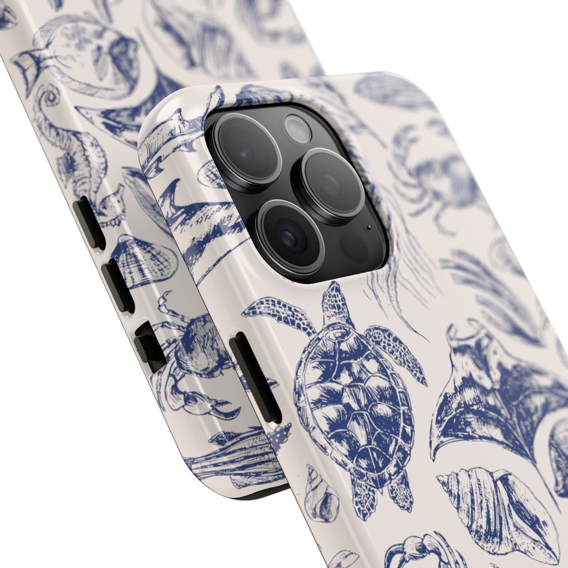 Sea Animal Pattern Rustic Blue iPhone Case Beach Phone Case Coastal ...