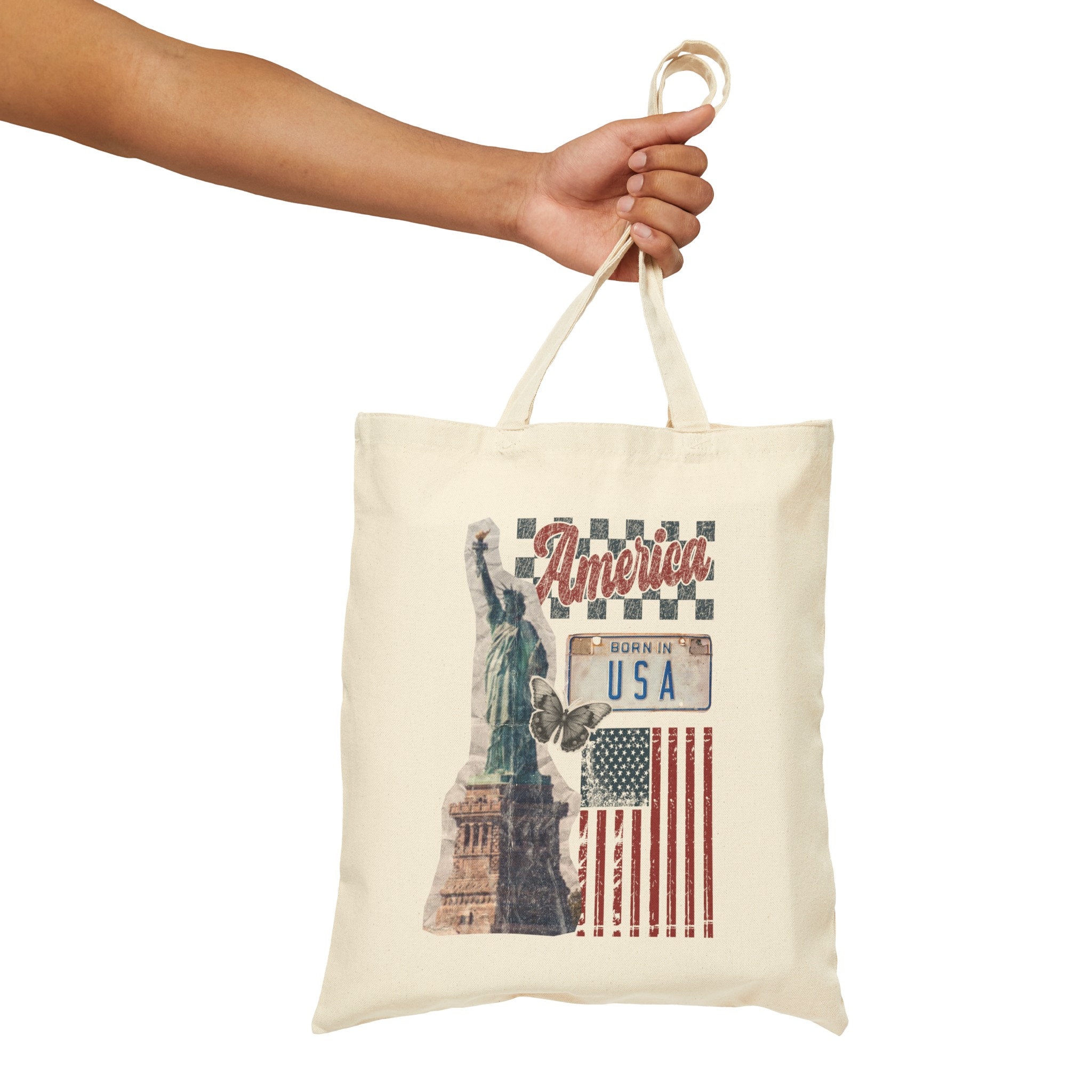 Fourth of July Collage Tote American Flag Bag Liberty Tote Bag Summer ...