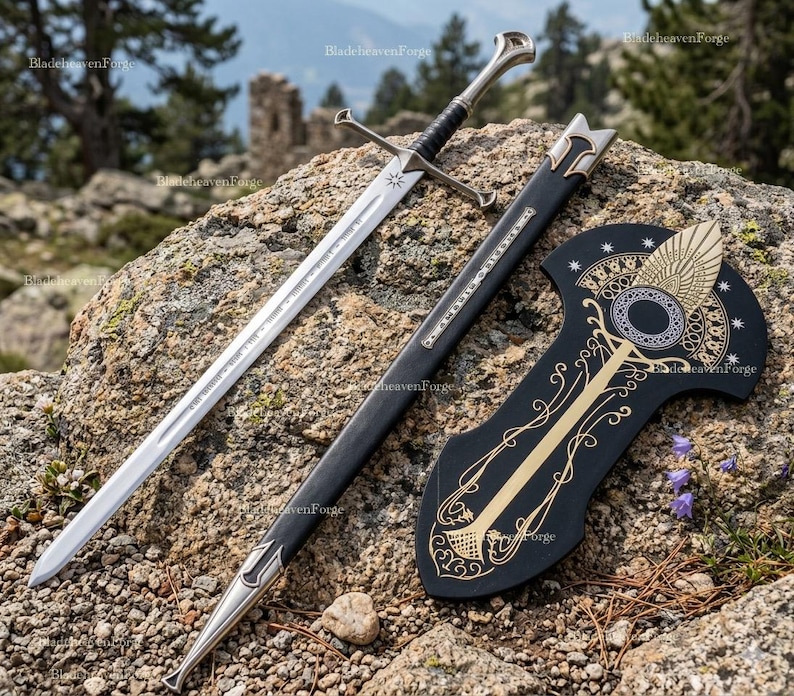 Anduril Sword of Aragorn King Narsil Replica Sword With Free Wall Mount ...