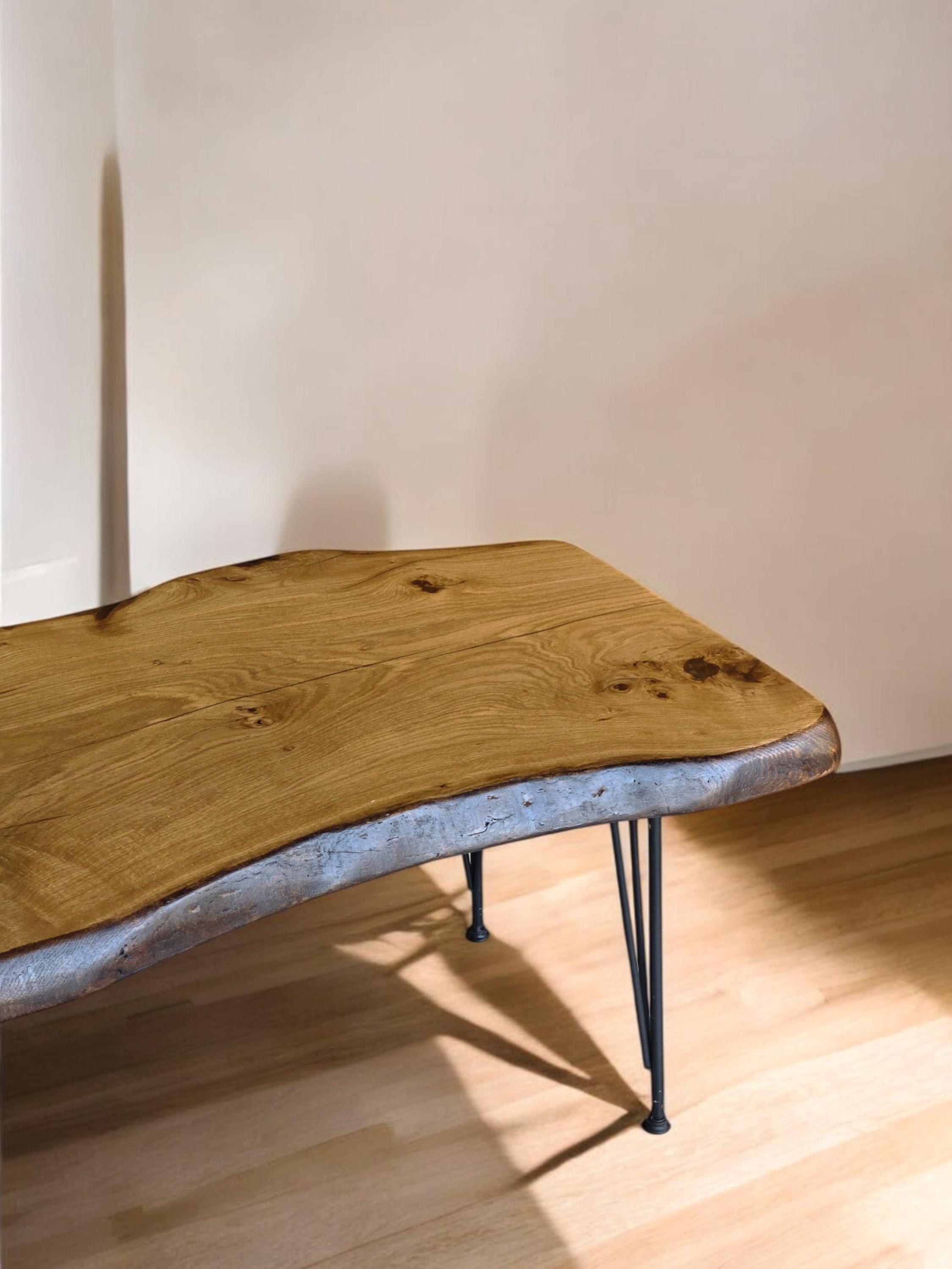 Live Edge Coffee Table Handcrafted, Rustic Round Walnut Table, Live ...