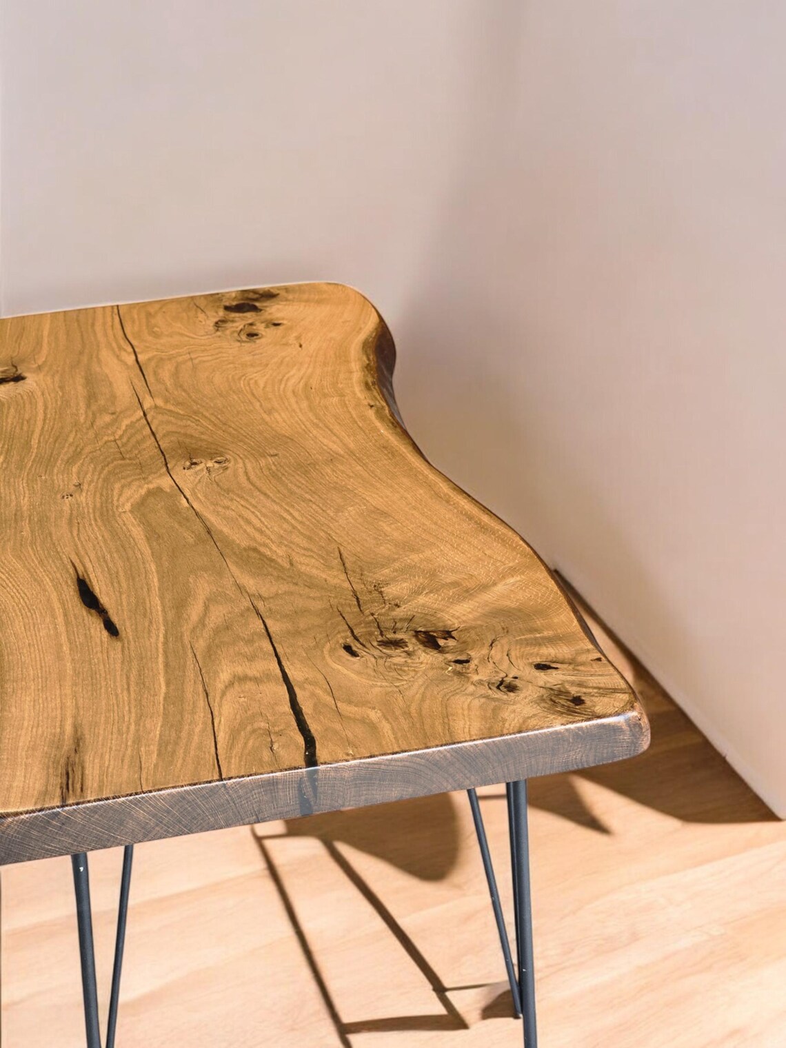 Live Edge Coffee Table Handcrafted, Rustic Round Walnut Table, Live ...