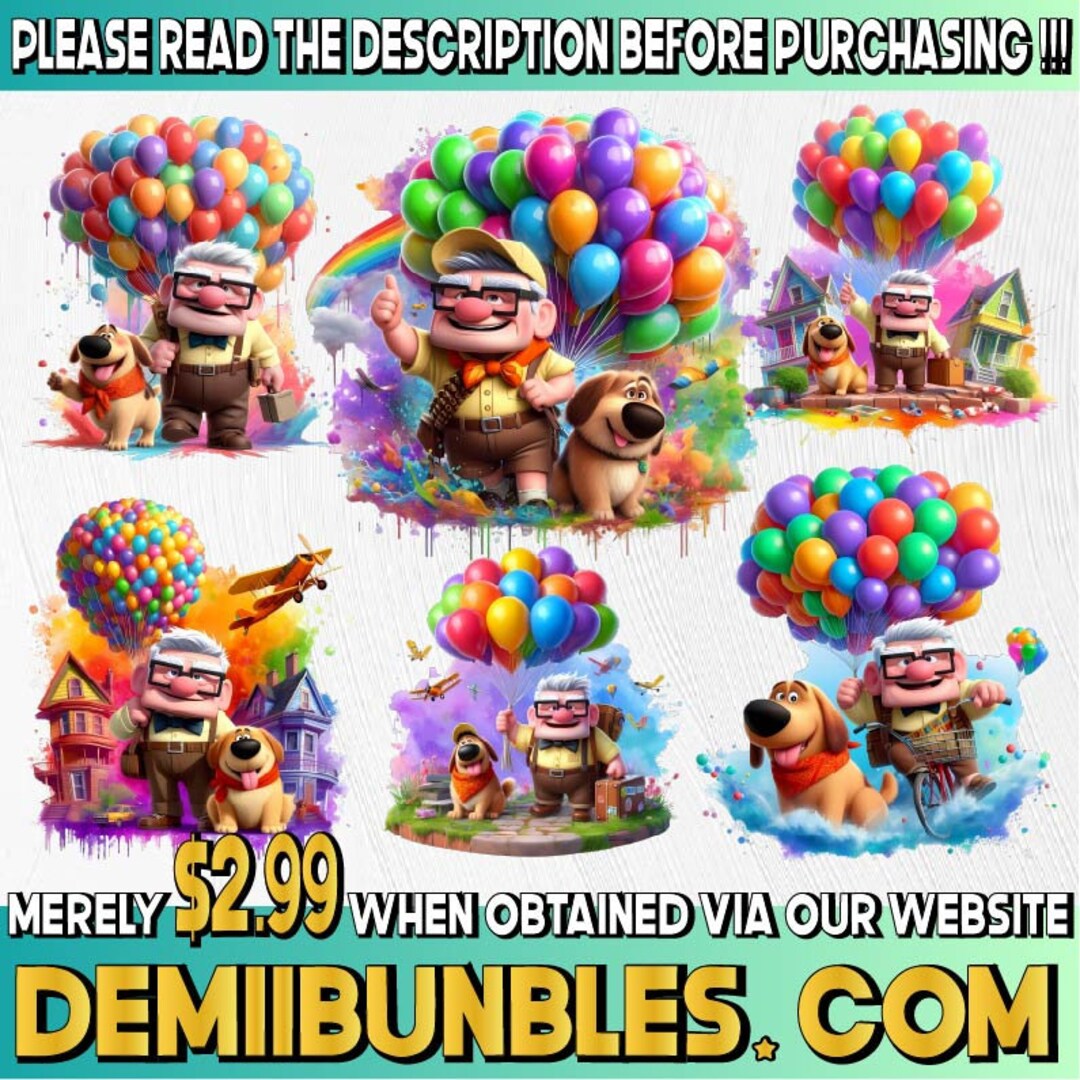 Up PNG Clipart Bundle Digital Download, Splash and Watercolor Movie up ...