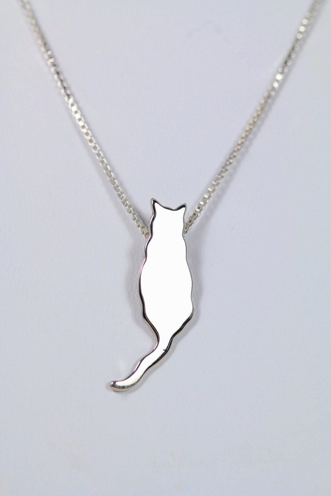 Sterling Silver Cat Elegant Silhouette - Etsy