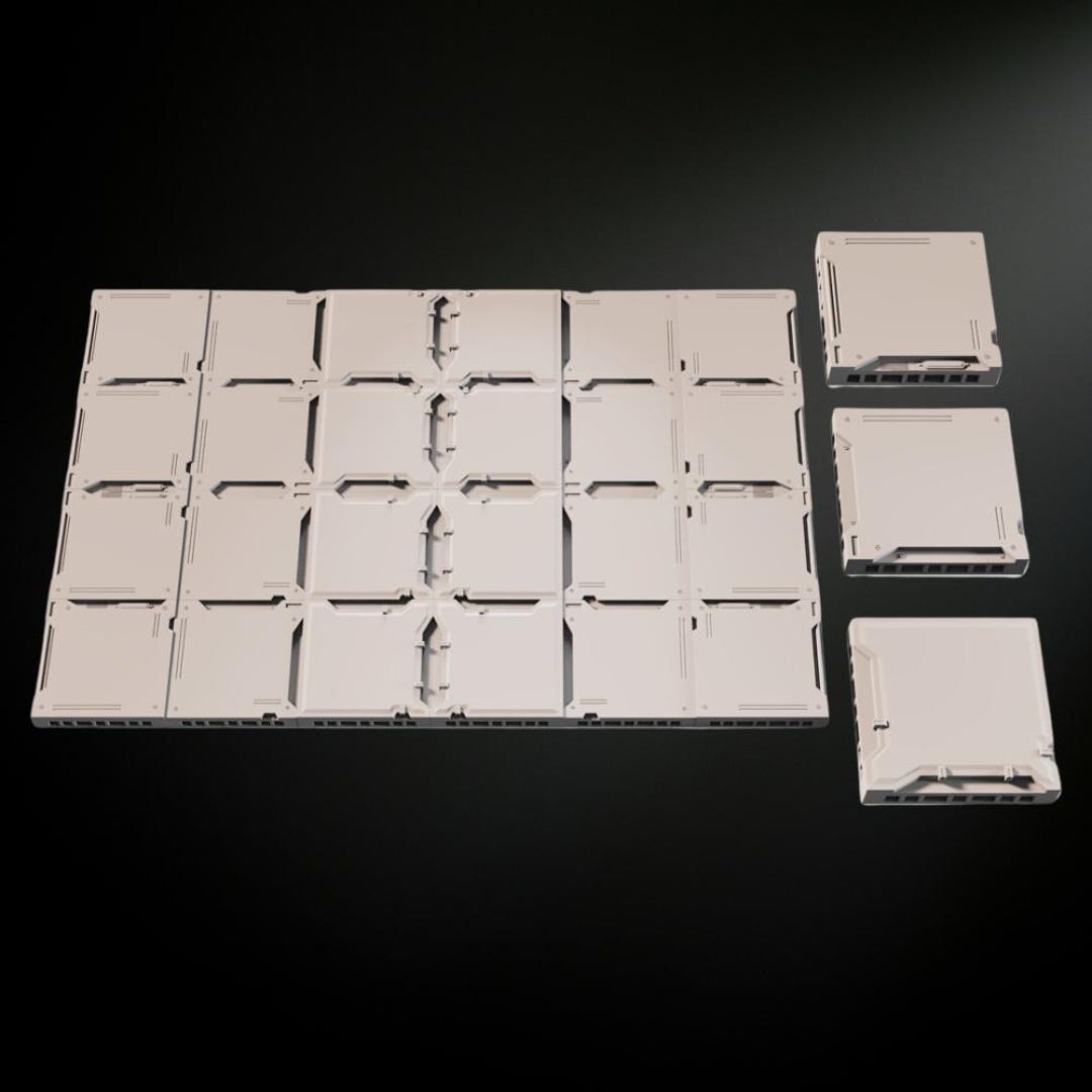 Sci-fi Tile Pack 11: Spaceship Floor 3D Printable Openlock Terrain (STL ...