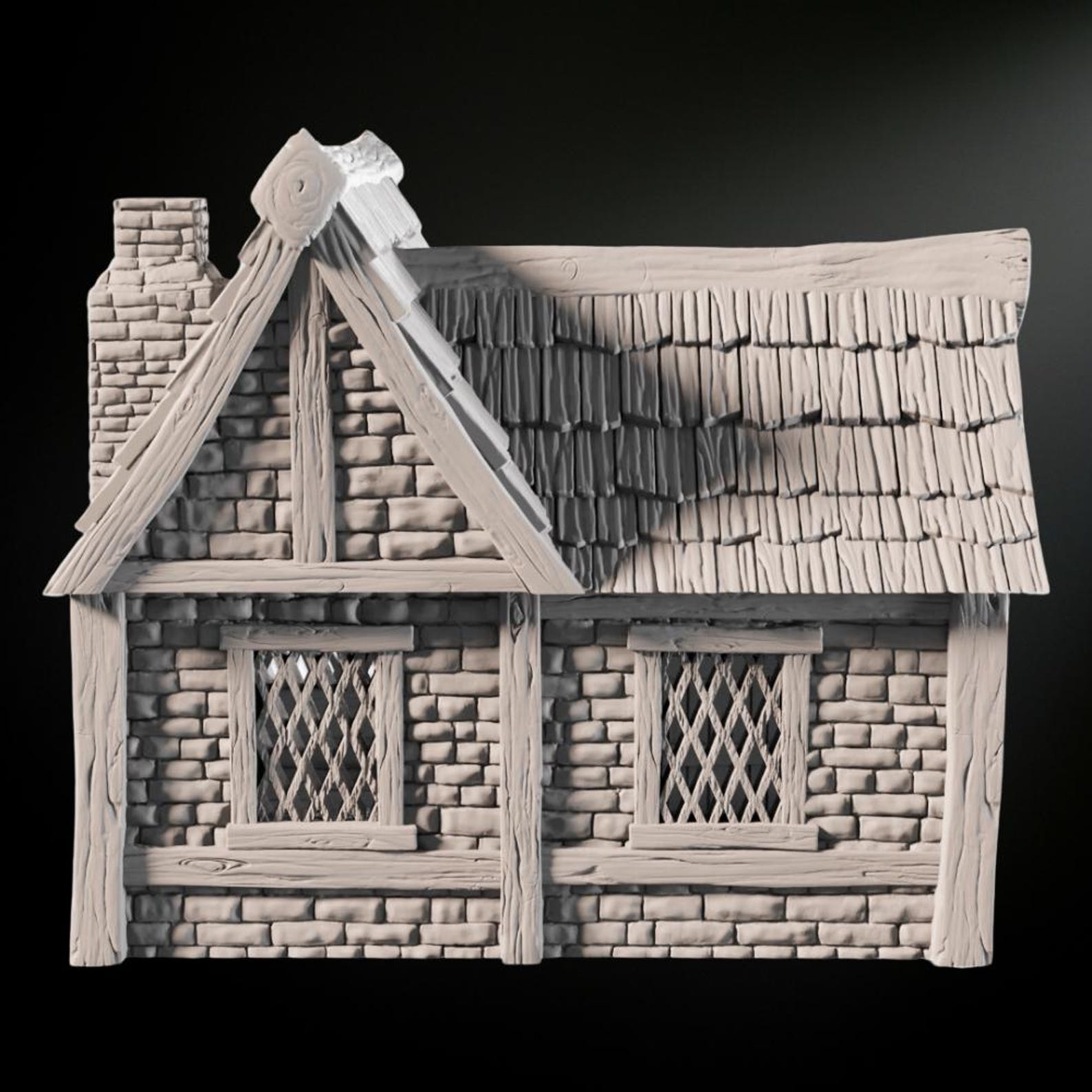 Medieval Fantasy Cottage House IV STL - 3D Printable Terrain, Wargaming ...