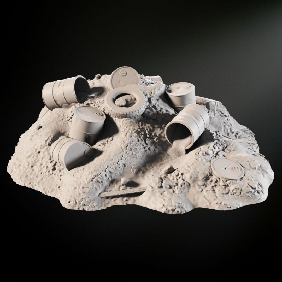 Industrial Waste Pile STL: 28mm Post-apocalyptic Wargame Terrain ...