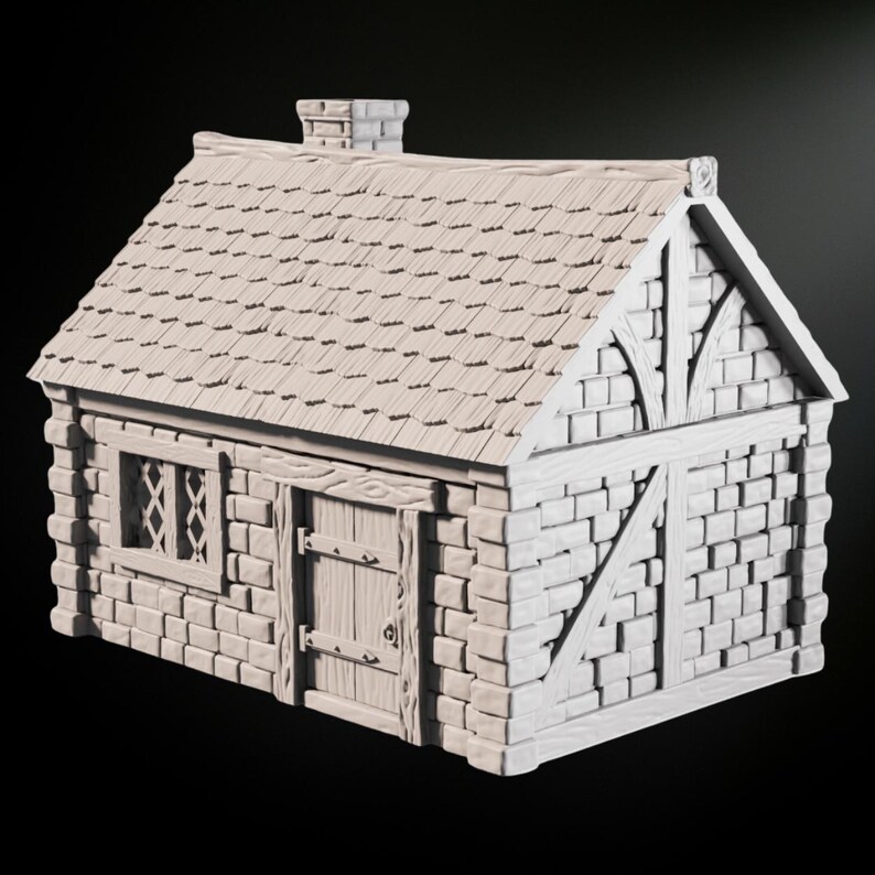 Medieval Cottage House STL Files: 3D Printable Wargaming Terrain (28mm ...