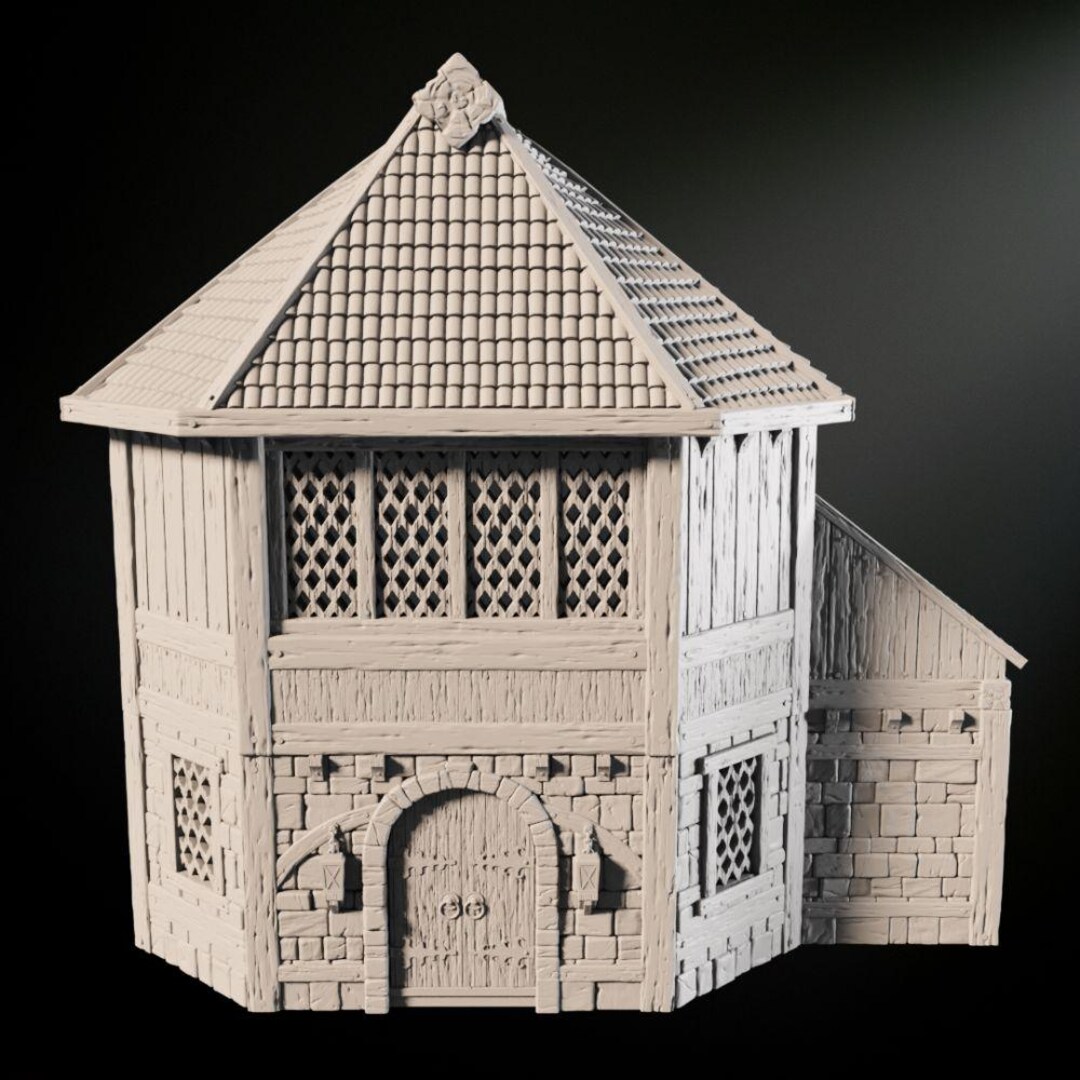 Medieval Library Building 3D Printable STL File for Tabletop Games ...