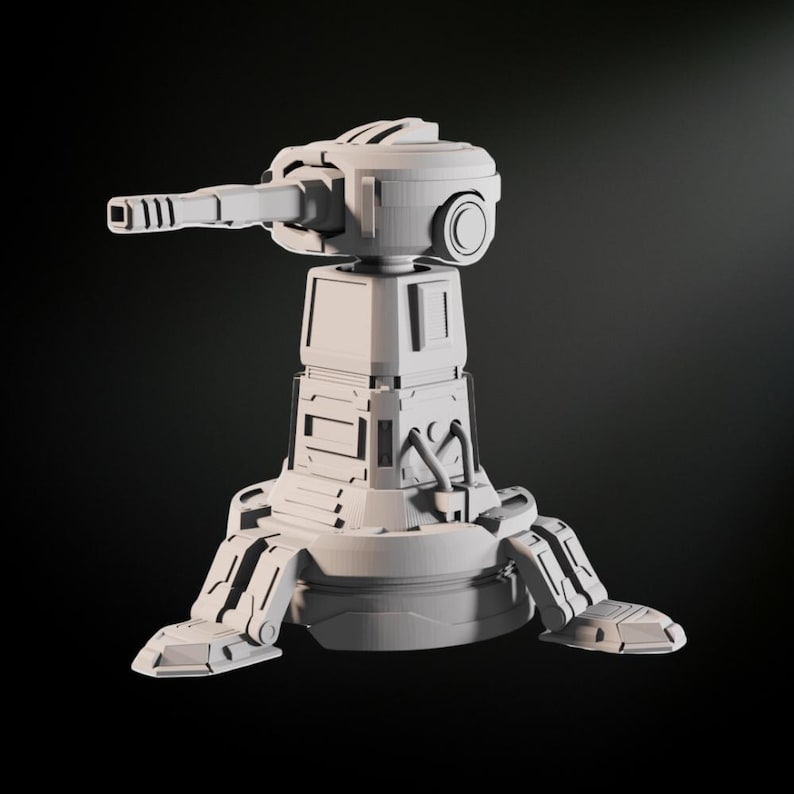 Sci-fi Turret I STL | Defensive Ground Cannon for Sci-fi Wargames ...