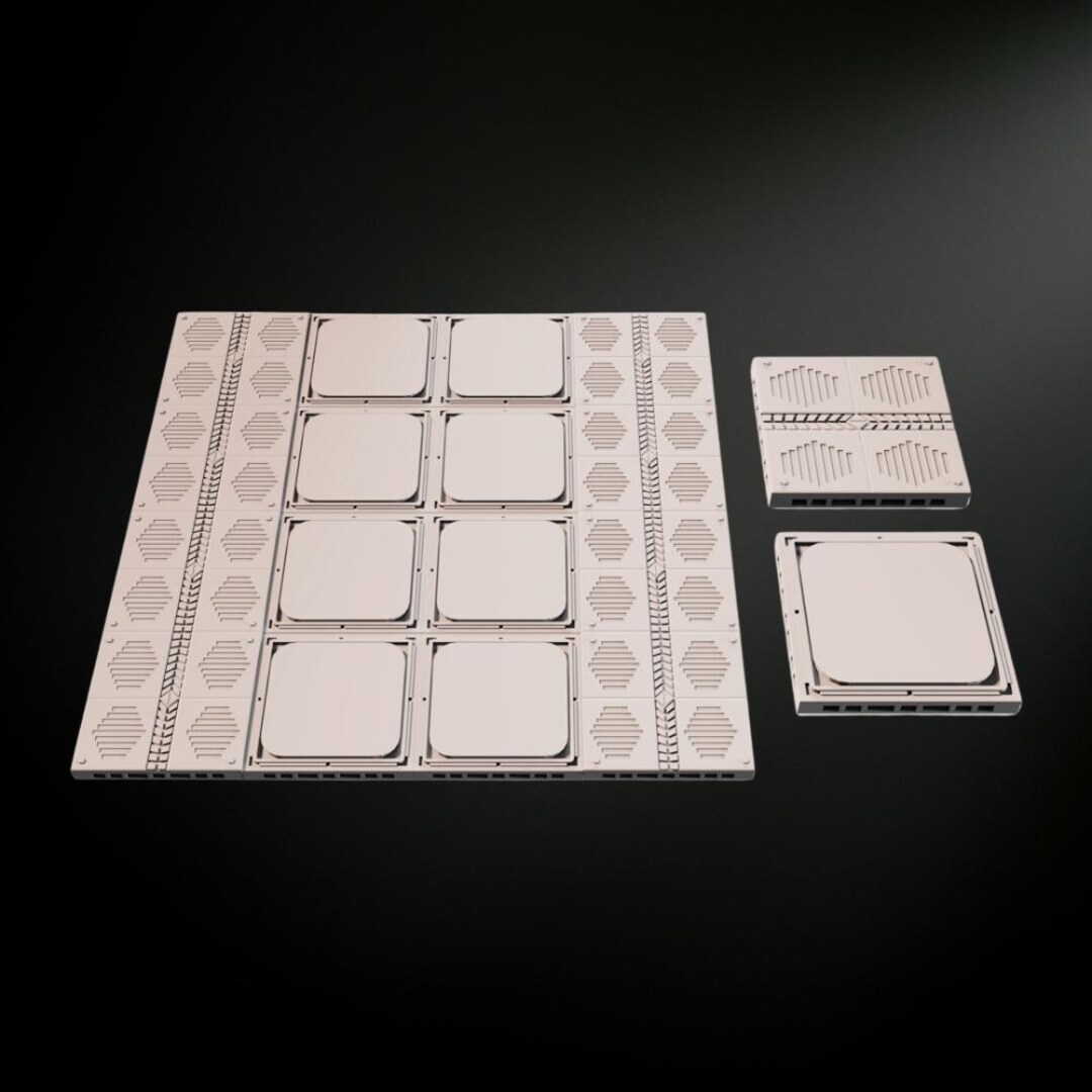 Sci-fi Tile Pack 3 STL: Openlock 2x2 Modular Terrain - 28mm Wargame ...