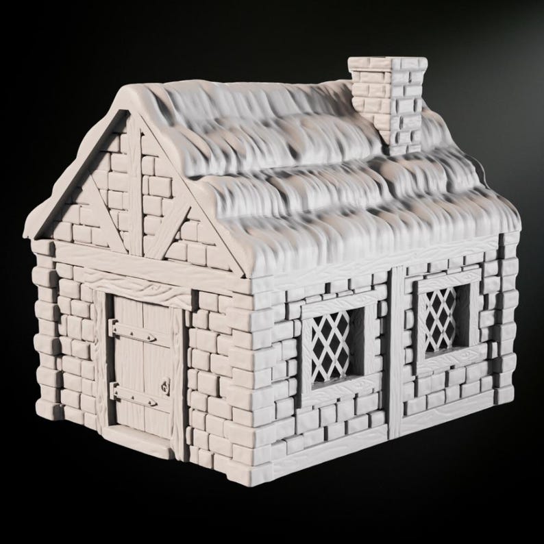 Medieval Cottage House VI 3D Printable STL - Wargaming Terrain ...