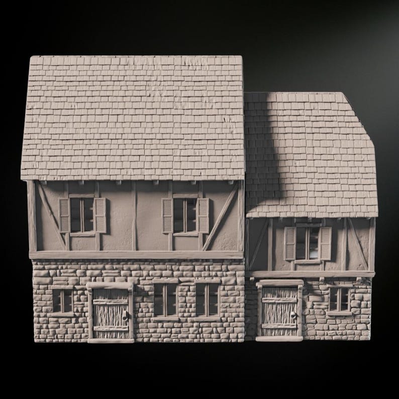 Medieval Houses STL Files – 3D Printable Buildings for Wargaming ...