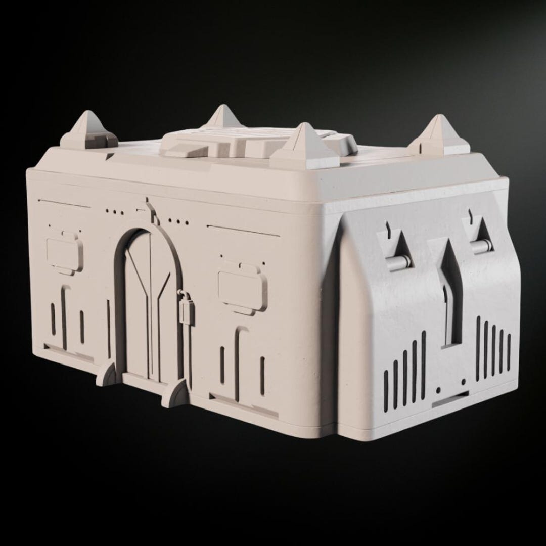 Sci-fi Suburb House III STL | 3-piece Rectangular Futuristic Building ...