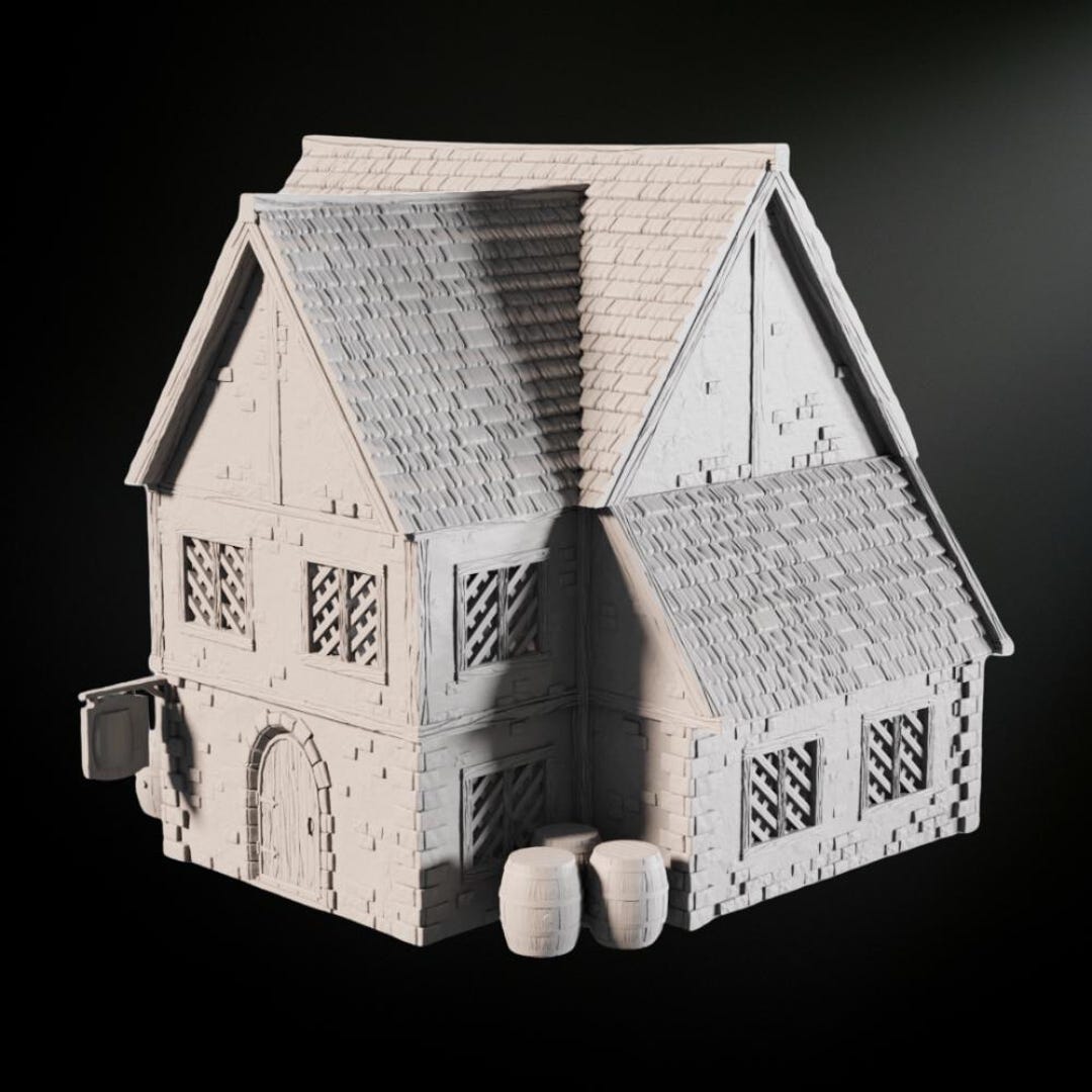 Medieval Tavern STL File – Fantasy Inn Building for 3D Printing ...