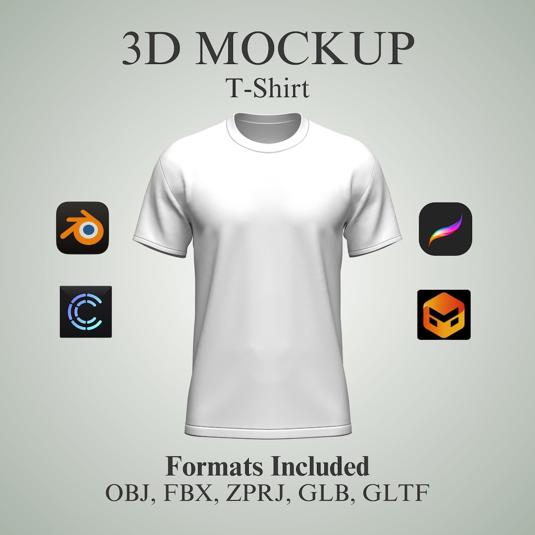 3D T-shirt Mockup, 3D Model Sports Shirt, Procreate 3D Object Model ...
