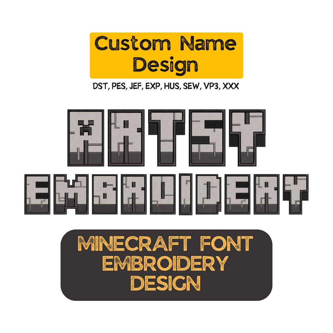 Custom Minecraft Alphabet Name Design Minecraft Font Name Miner Block ...
