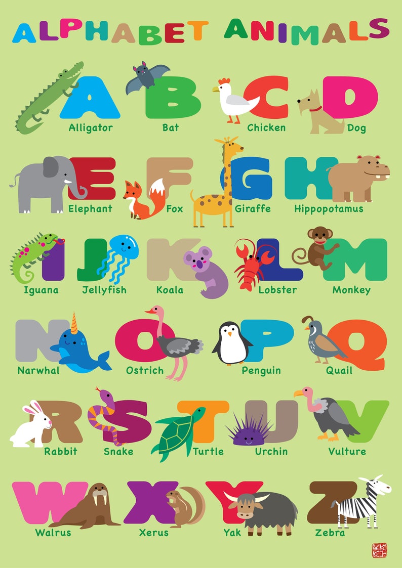 Children Activity for Kids Alphabet Animal Printable Spelling Animal ...
