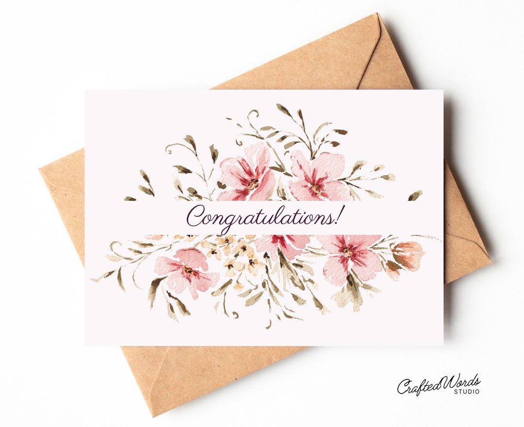 Congratulations Printable Cards Wedding Congratulations Printable Card Digital Download Card ...