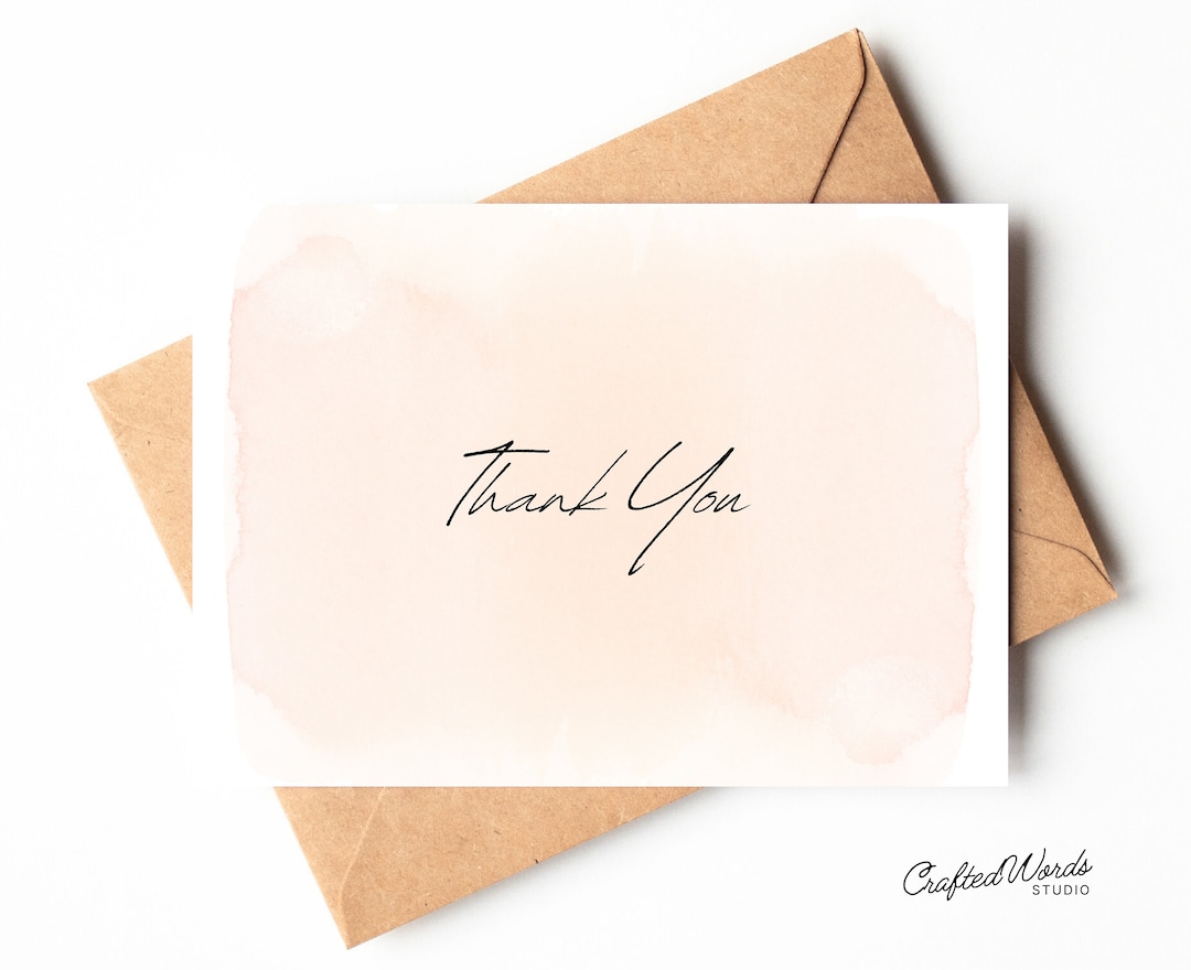 Printable Thank You Card, Thank You Printable Card, Minimalist Thanks ...