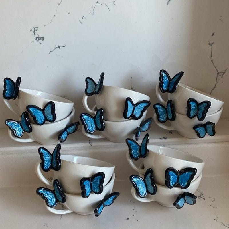Butterfly Tea Cups - Etsy