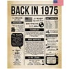 1975 Fun Facts Poster | 50th Birthday Sign | Black and White Retro 1975 ...