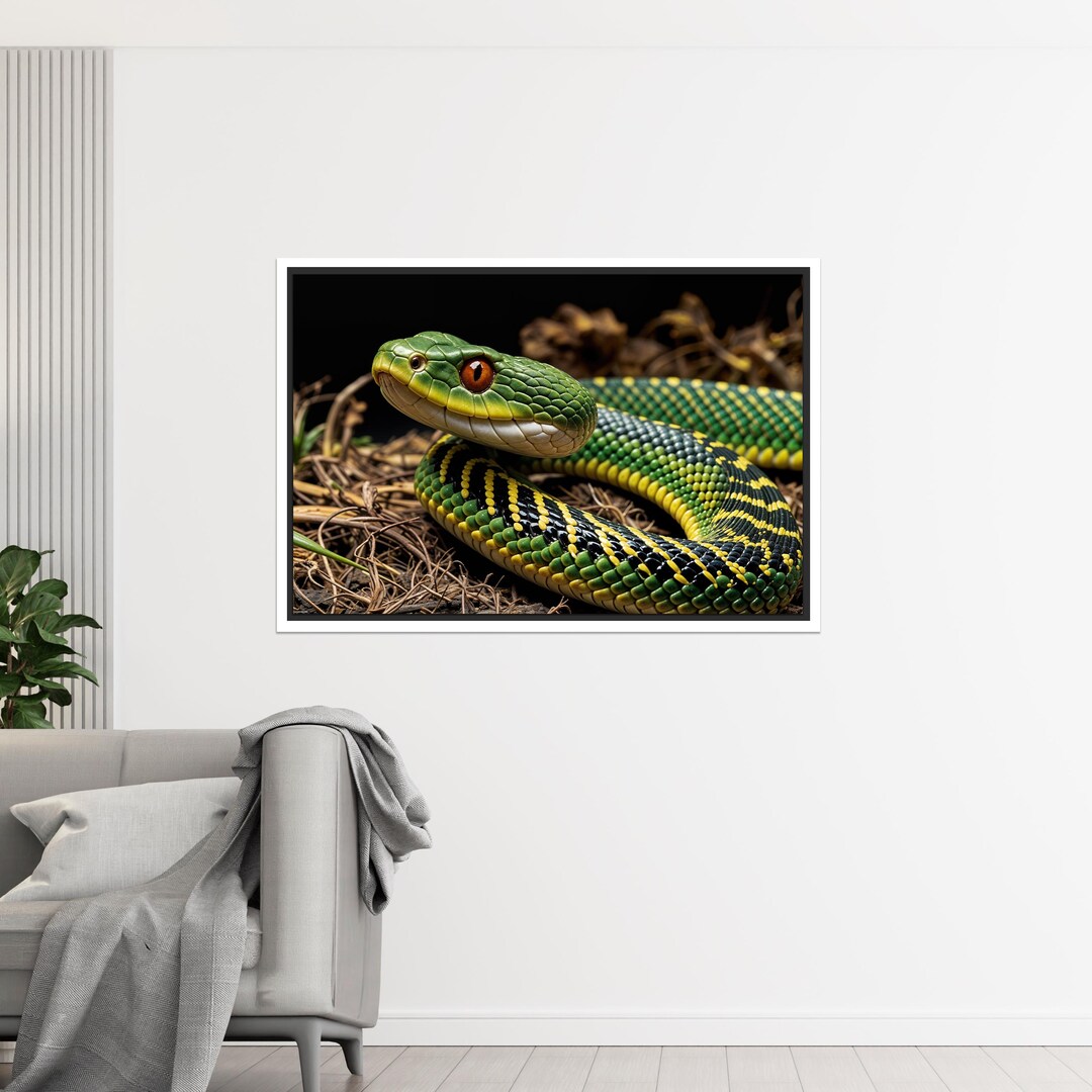 Vibrant Viper Snake Canvas Art: Exotic Wildlife Framed Print - Etsy