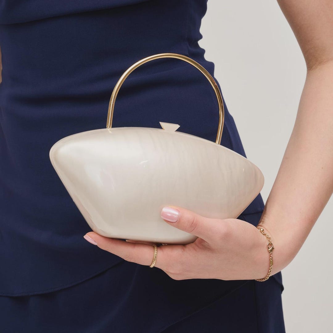 Ivory White Top Handle Evening Bag Clutch - Etsy
