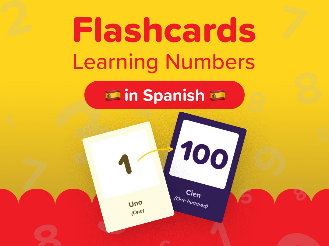 Count to 100 Printable Flashcard Learning Numbers 1-100 Multilingual ...